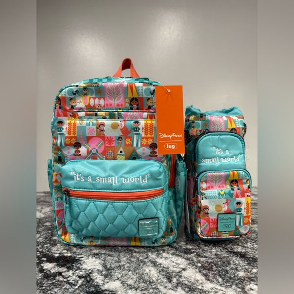 lug | Bags | Its A Small World Lug Backpack And Drink Holder Wdw | Poshmark